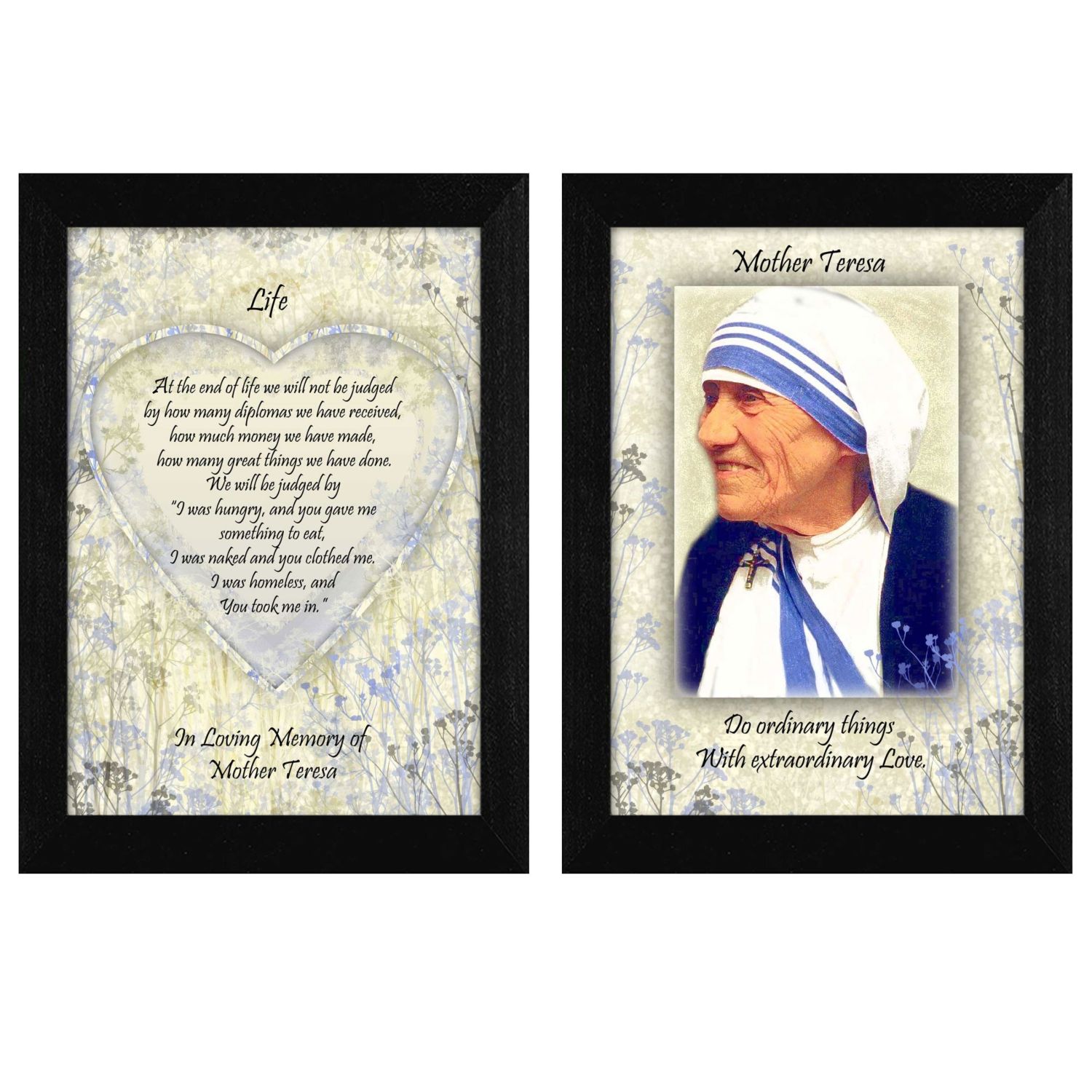 ”Life Quotes 2-Piece Vignette by Mother Teresa Collection” Printed Wall ...