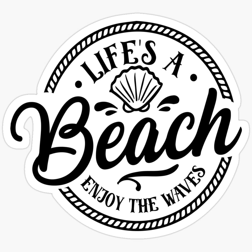 Life'S A Beach Enjoy The Waves Sticker Phone Decal Water Bottle ...