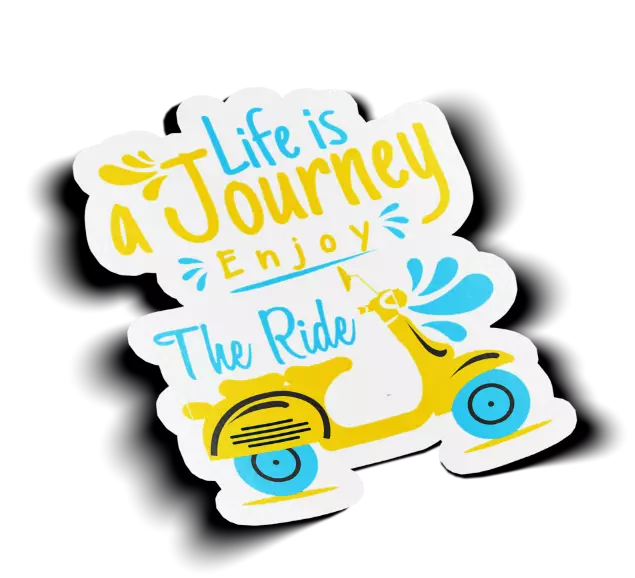 Life'S A Journey Enjoy The Ride Sticker For Tumblers, Laptop Phone ...