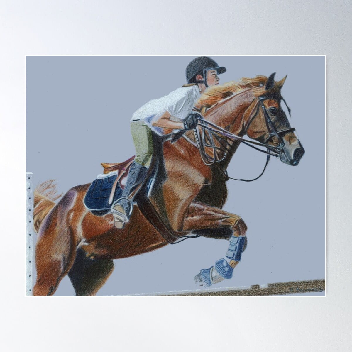 Life'S Hurdles With Grace - Horse & Rider Jumping Poster Wall Art ...