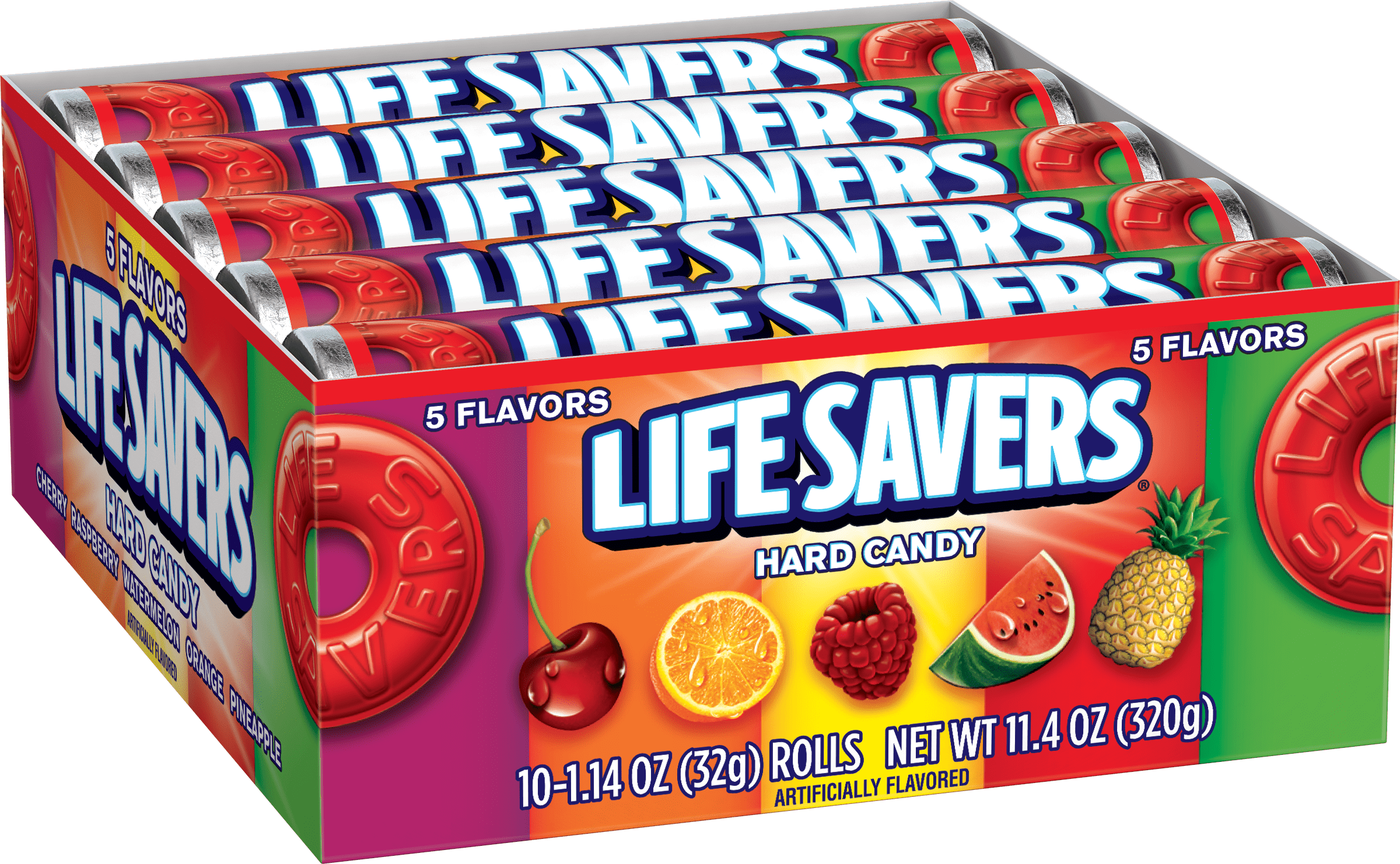 Life Savers Original 5-Flavored Hard Candy, Cherry, 1.14 Oz (20 Single ...