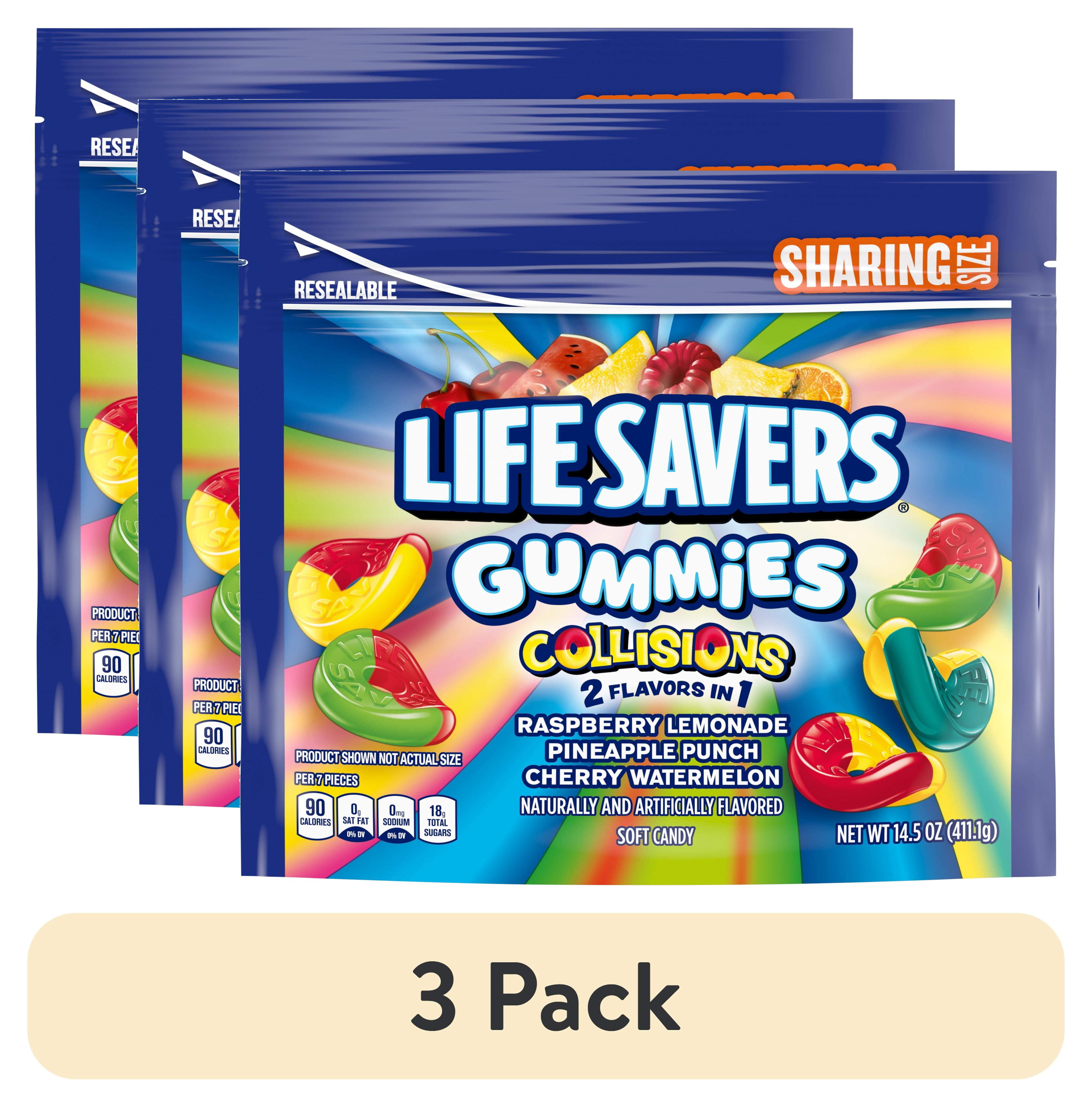 (3 pack) Life Savers Gummies Collisions Gummy Candy, Sharing Size - 14. ...