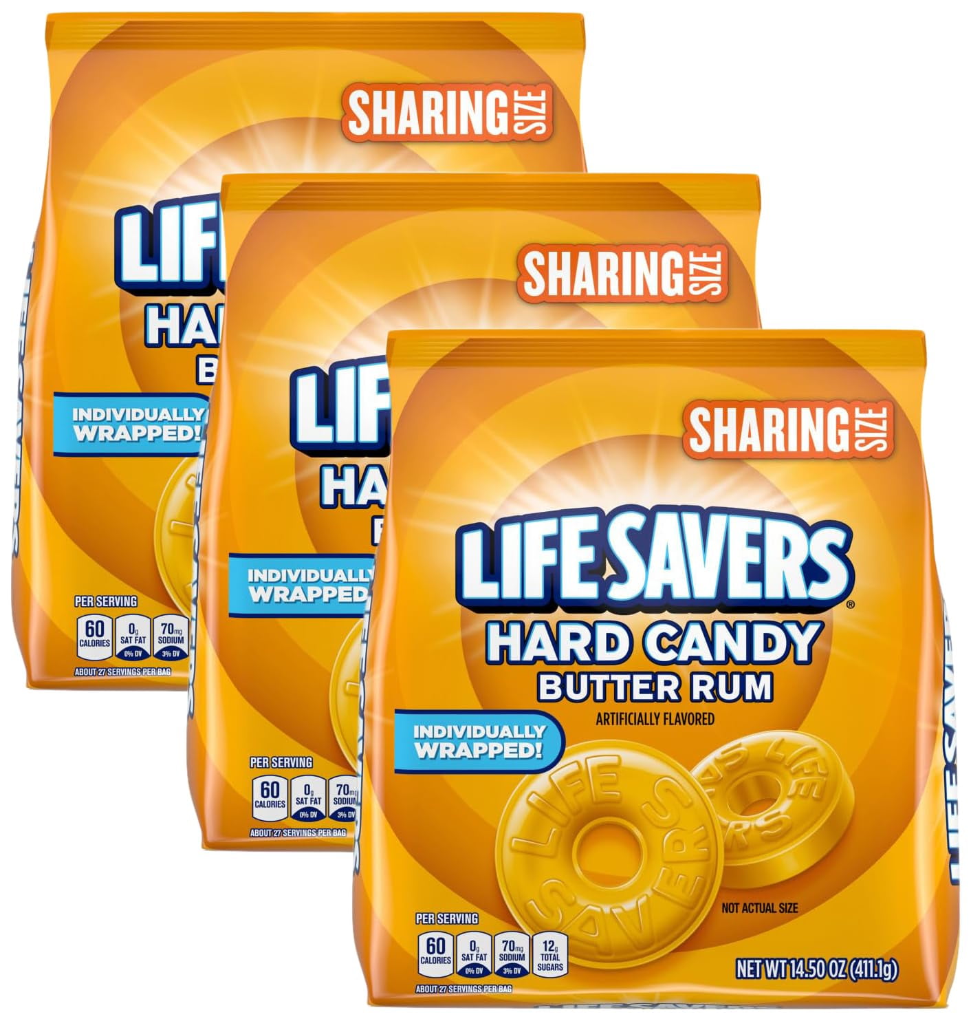 Life Savers Hard Candy, Butter Rum Flavor, 14.5 Ounce Sharing Bags ...