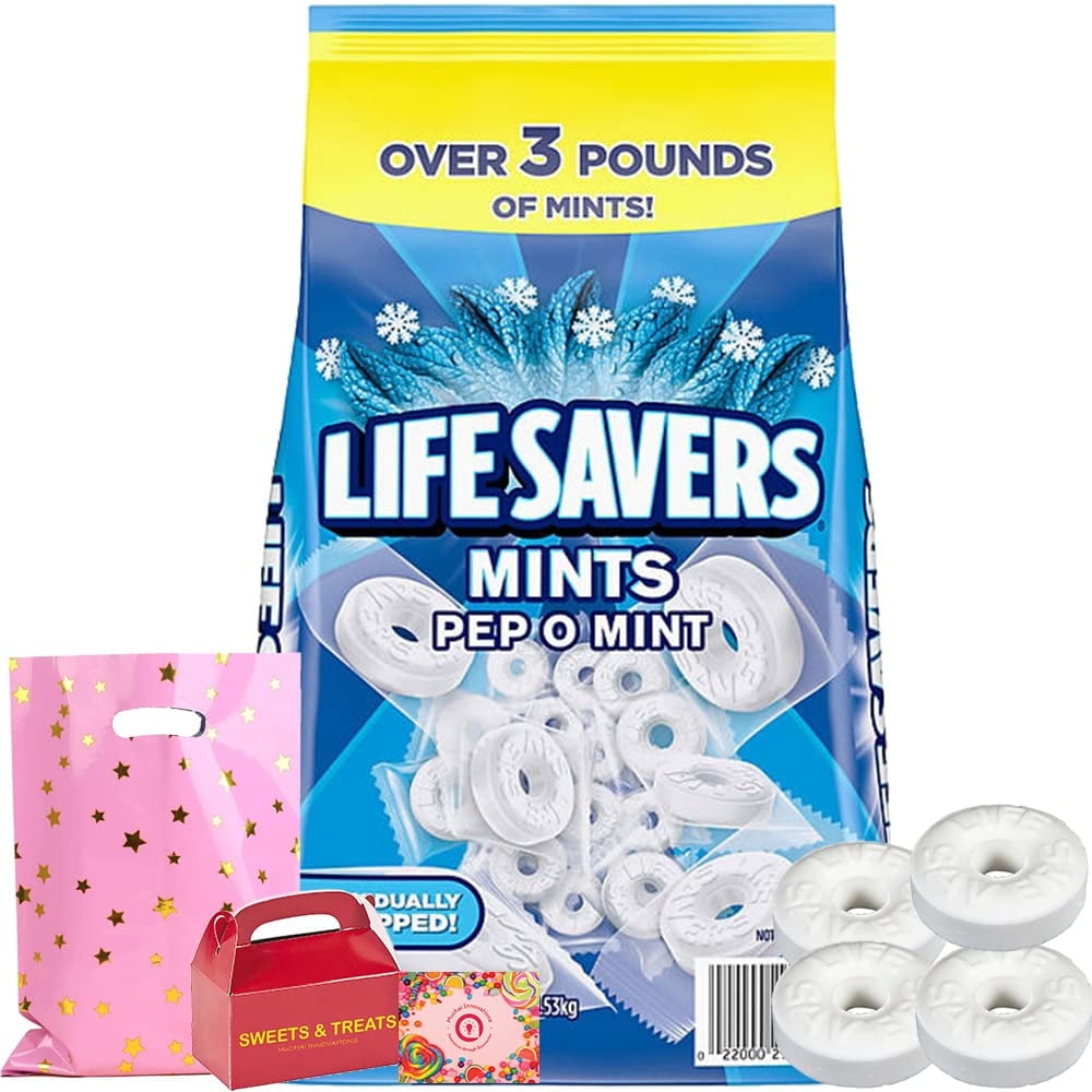 Life Savers Pep O Mint Hard Candy, 3 lb Bulk Bag, Peppermint Flavored ...