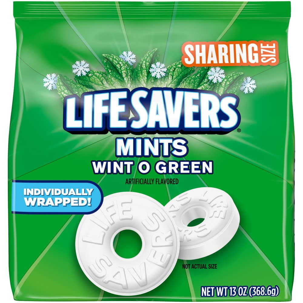 Life Savers Wint-O-Green Breath Mints, Hard Candy, Sharing Size, 13 oz ...