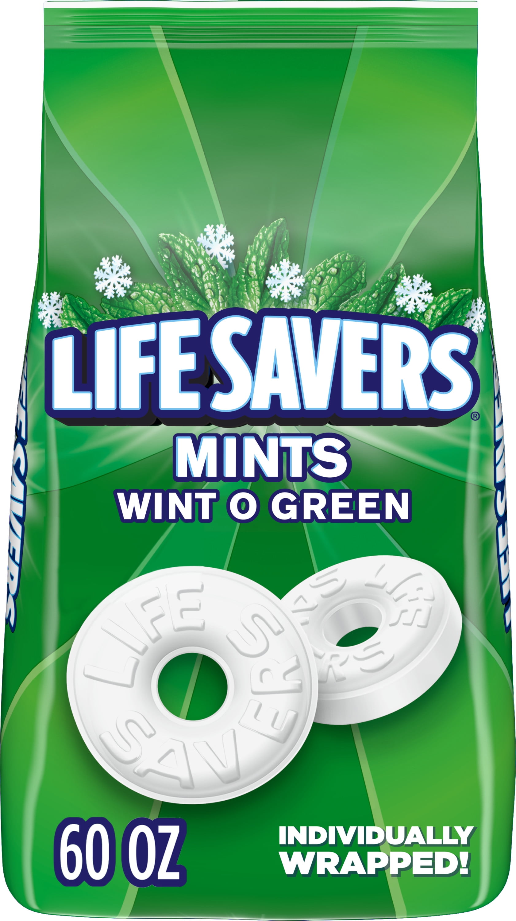 Life Savers Wintergreen Mints - Big Pack of Individually Wrapped Breath ...
