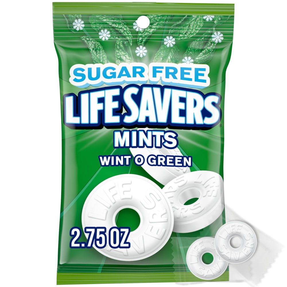 Life Savers Wint-O-Green Sugar Free Breath Mints Hard Candy Bag, 2.75 ...