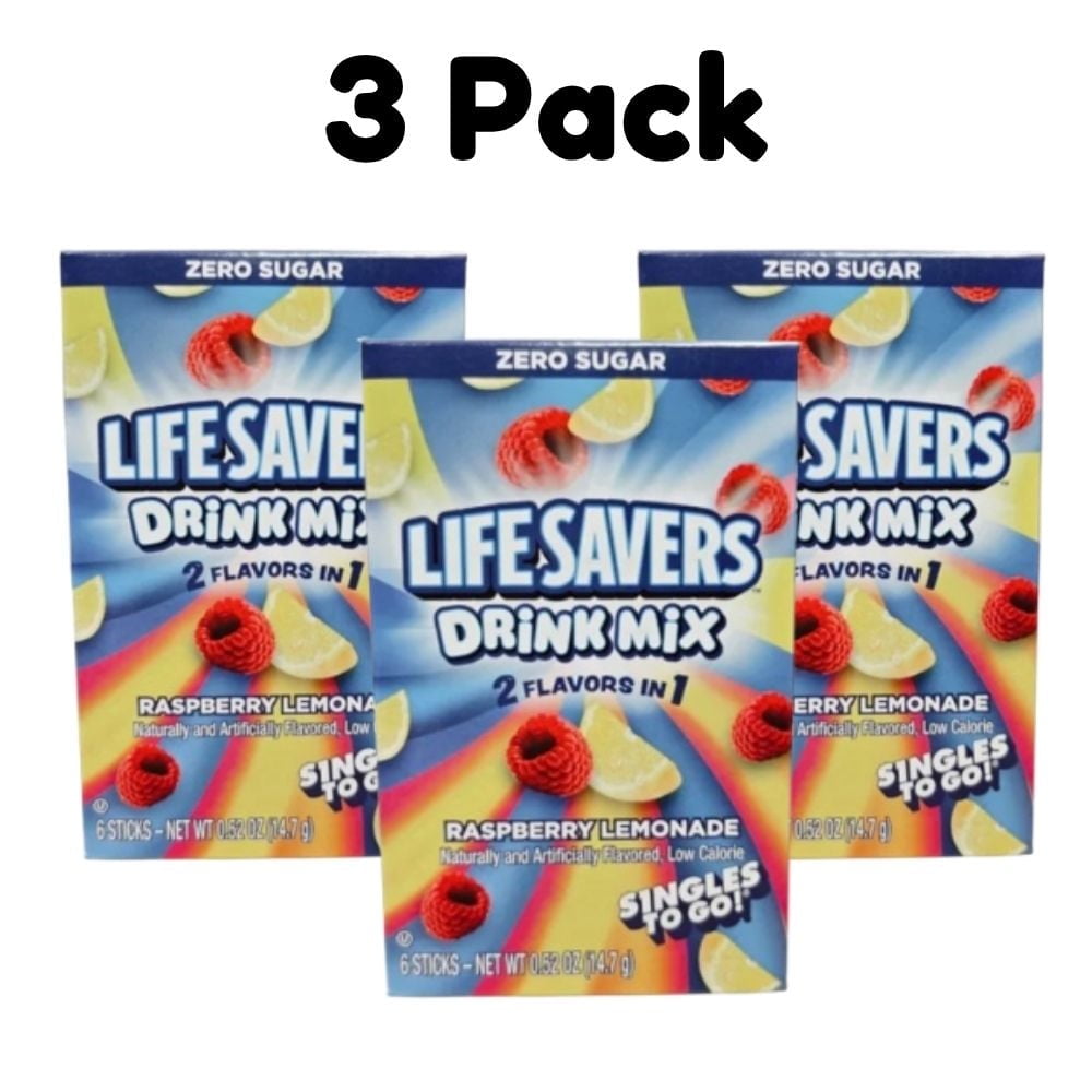 Life Savers Zero Sugar Raspberry Lemonade Drink Mix Sticks, 0.52 oz ...