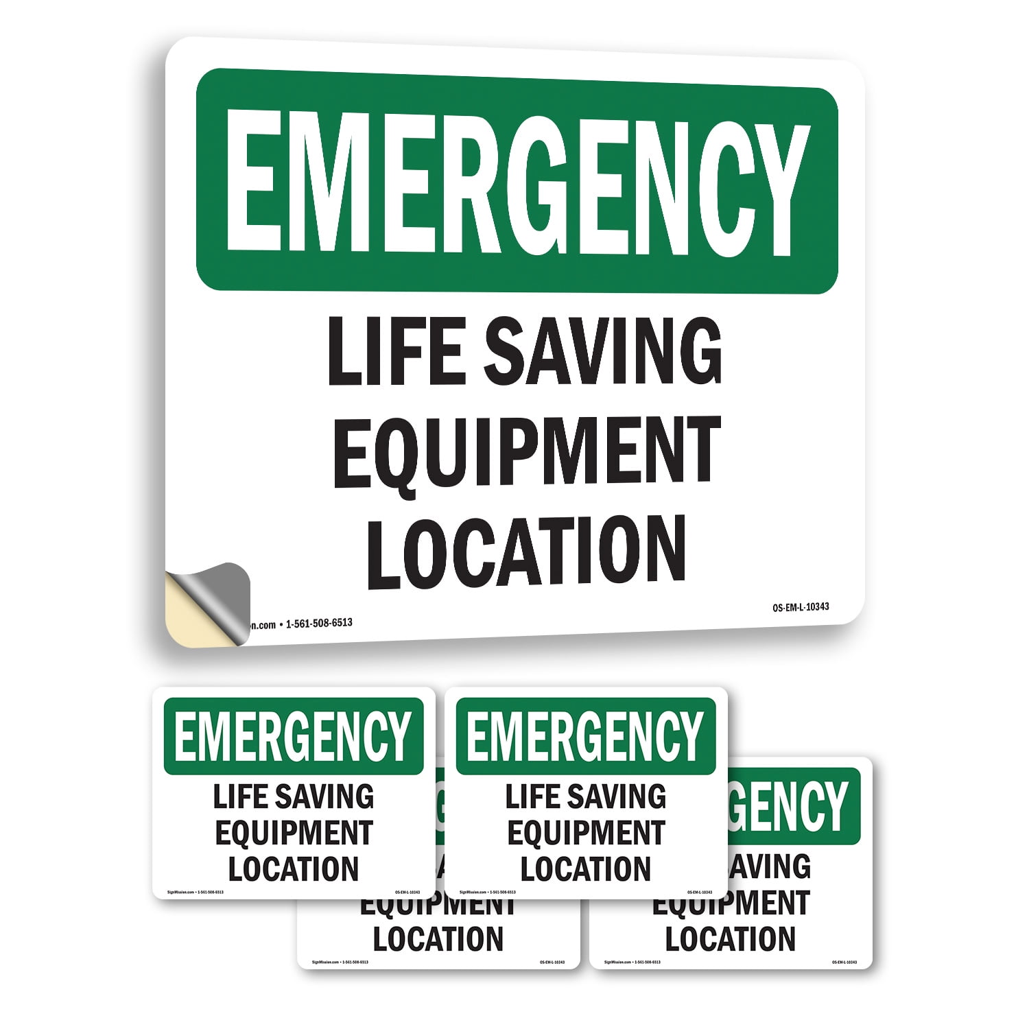 Life Saving Equipment Location OSHA Emergency Vinyl Decal Label 10 Inch ...