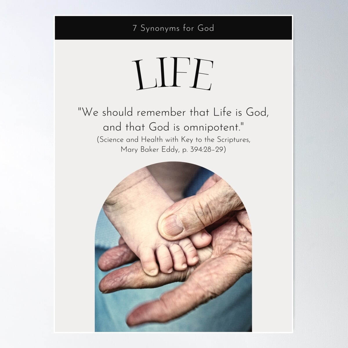 Life - Seven Synonyms For God Poster Wall Art, Modern Wall Decor For ...