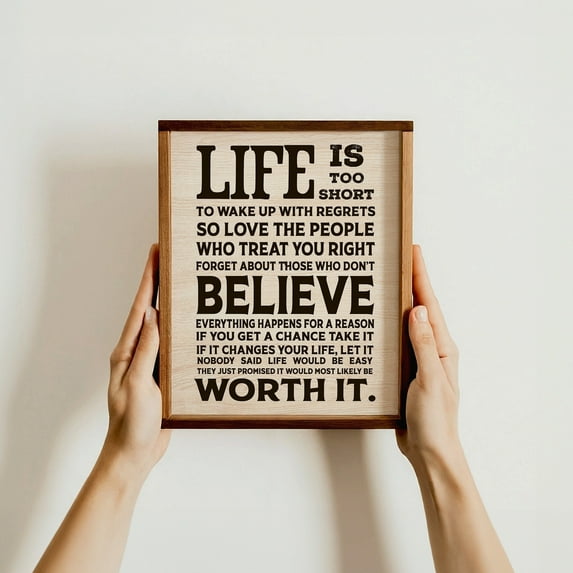 Life Is Too Short Wall Art, Inspirational Quote , Motivational Poster ...