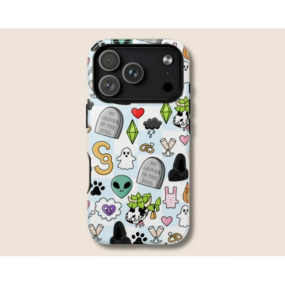 Life Simulator Inspired Tough Impact Case Minimal Pixel World Art for ...