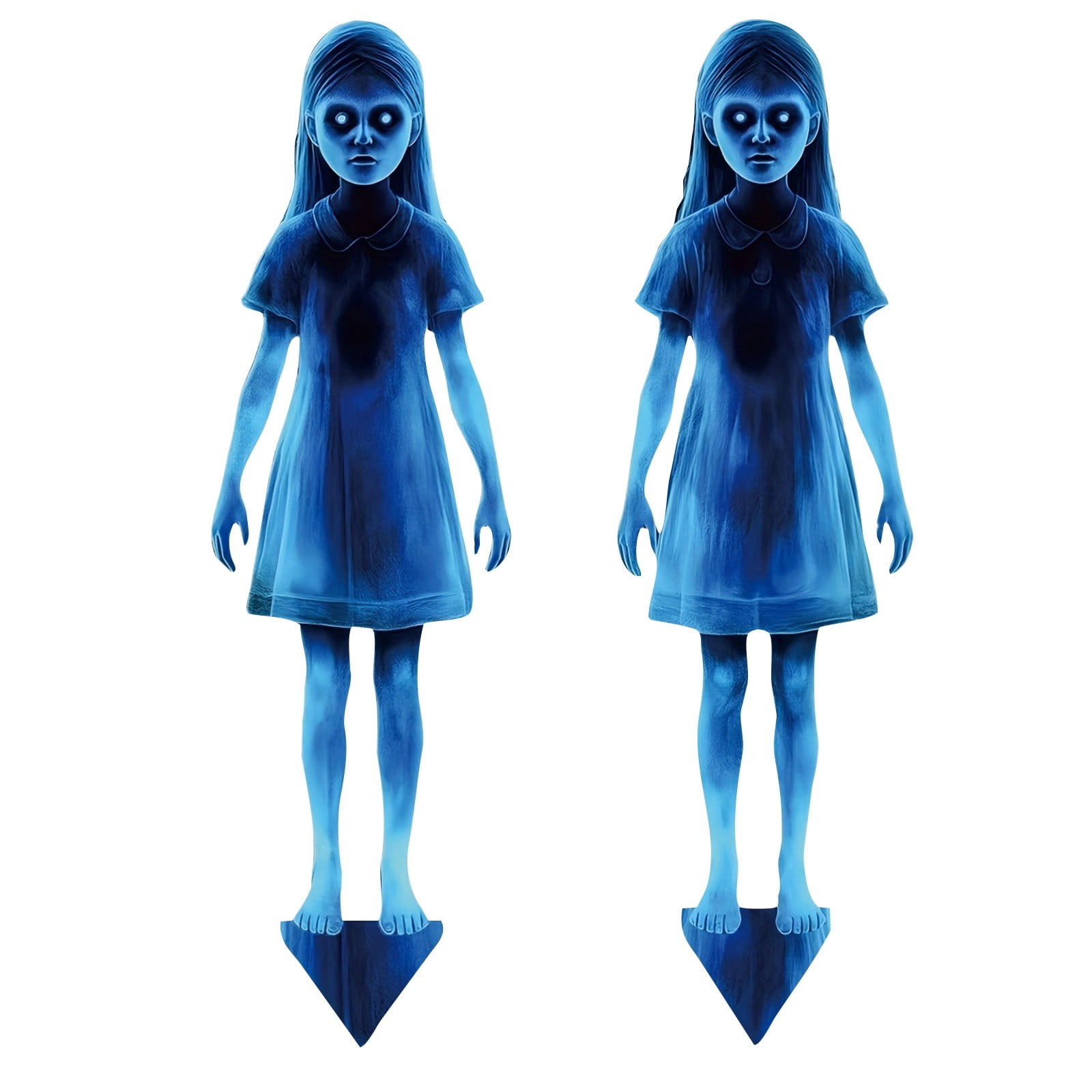 Life Size Blue Ghost Girl Halloween Decoration Prop, Realistic Haunted ...