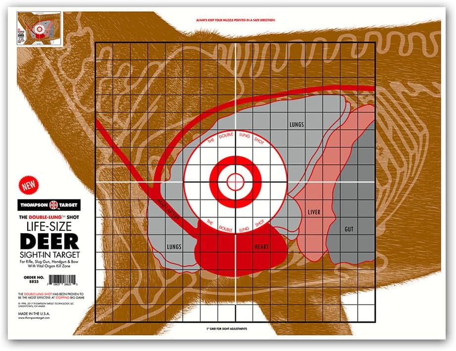 Life Size Deer Vital Organ Sight in Double Lung Shot - 19x25 Inch Paper ...