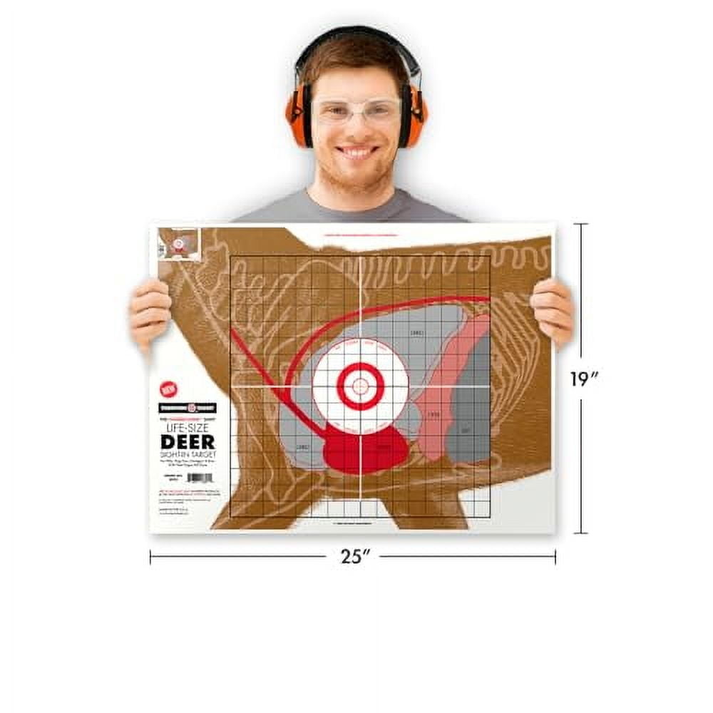 Life Size Deer Vital Organ Sight in Double Lung Shot - 19x25 Inch Paper Large Game Hunting ...