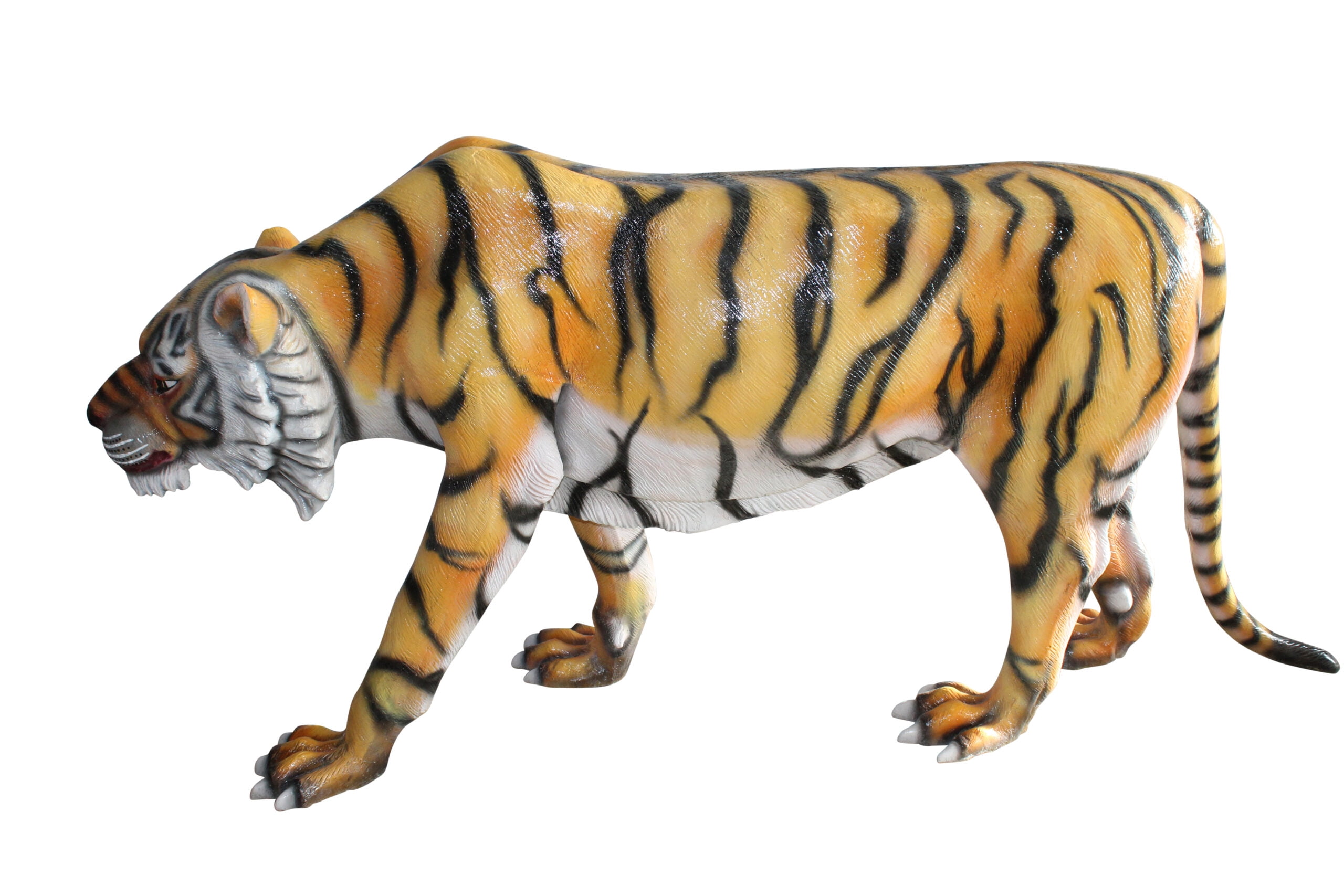 Life Size Fiberglass Tiger Statue, Captivating Majesty 92" x 20" x 40"H ...