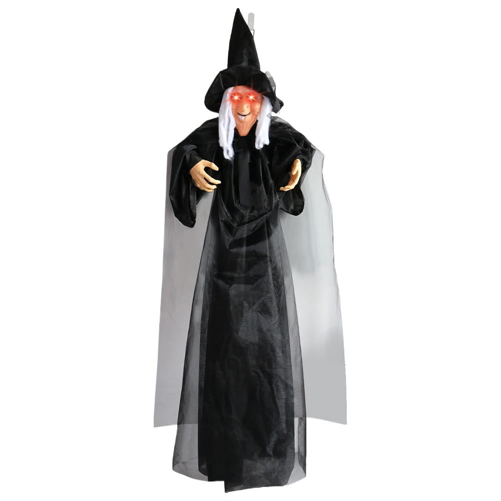 Life Size Hanging Talking Witch - 70In Halloween Electronic Animated ...