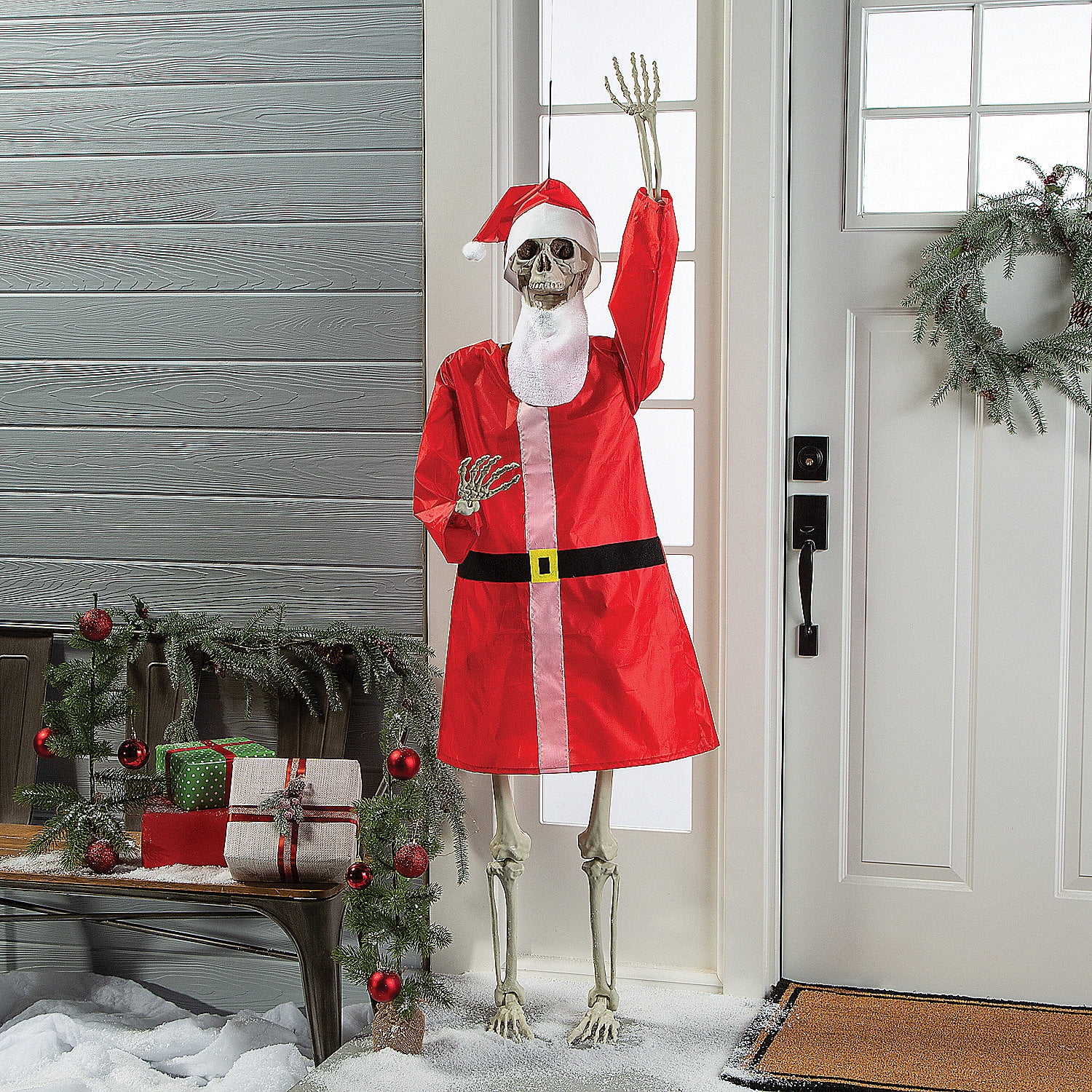 Life-Size Posable Skeleton with Santa Outfit Kit - 4 Pc - Walmart.com
