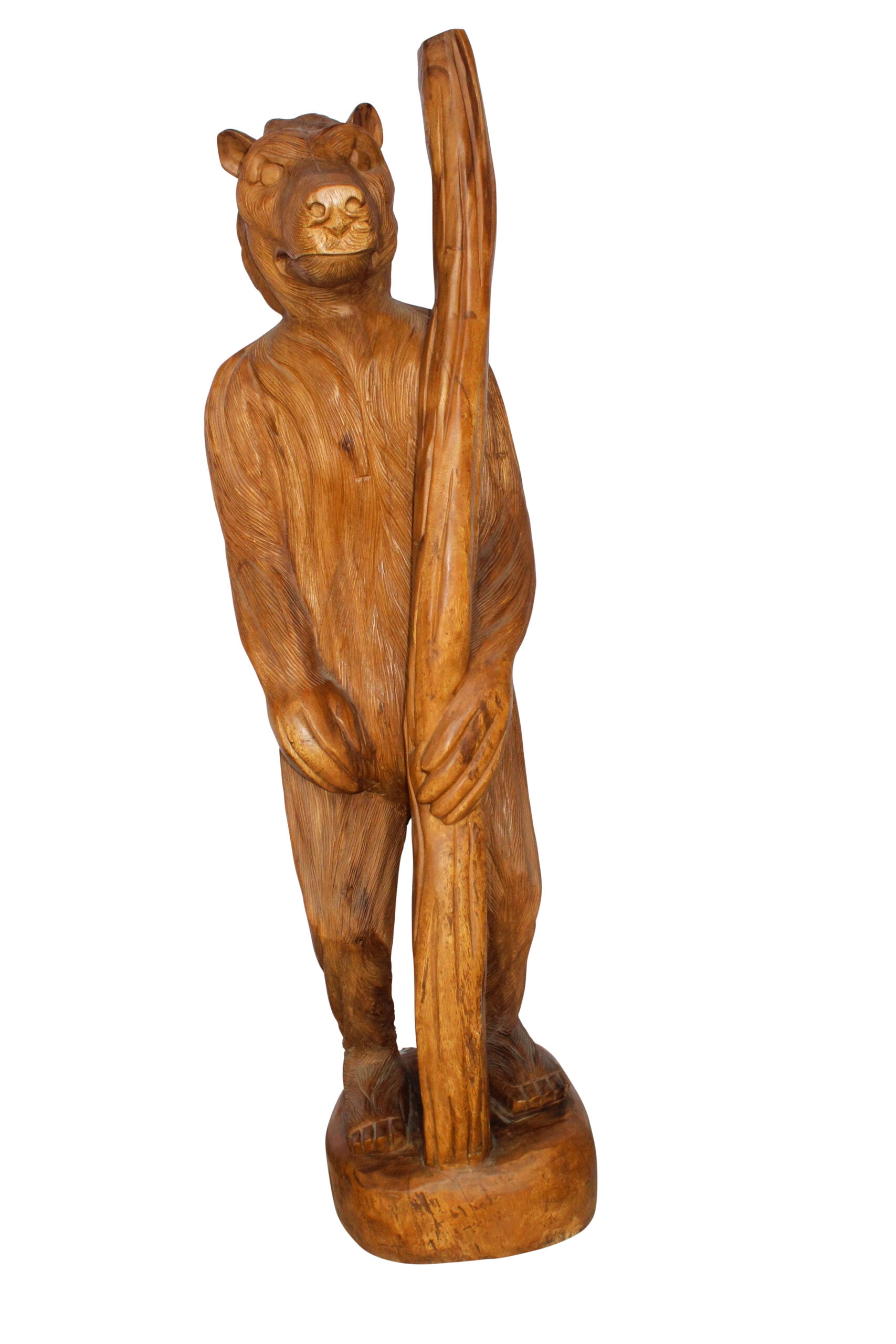 Life Size Wood Standing Bear Statue, Impressive Decor Piece 19" x 16" x ...