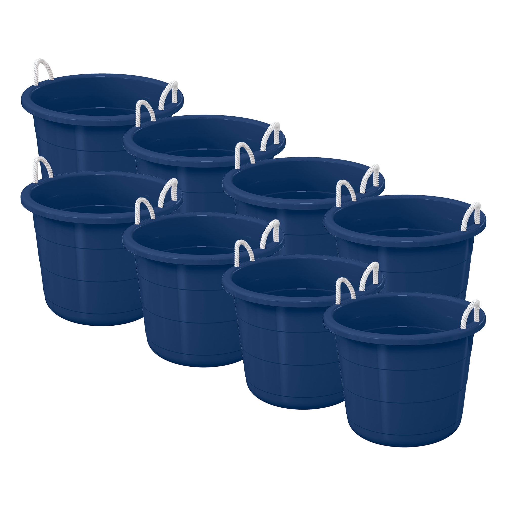 LIFE STORY 17-Gallon Flexible Plastic Storage Bucket, Rope Handles ...