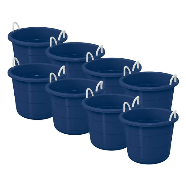 Life Story 17 Gal Plastic Storage Open Top Bucket w/ Handles, 8 Pack ...
