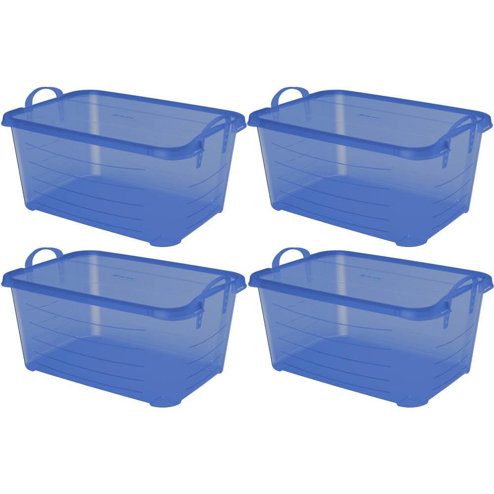 Life Story 55 Qt. (4 Pack) Adult Plastic Storage Bin, Blue - Walmart.com