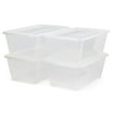 Life Story 6 Quart Rectangular Clear Plastic Lidded Storage Shoe Box, 4 ...