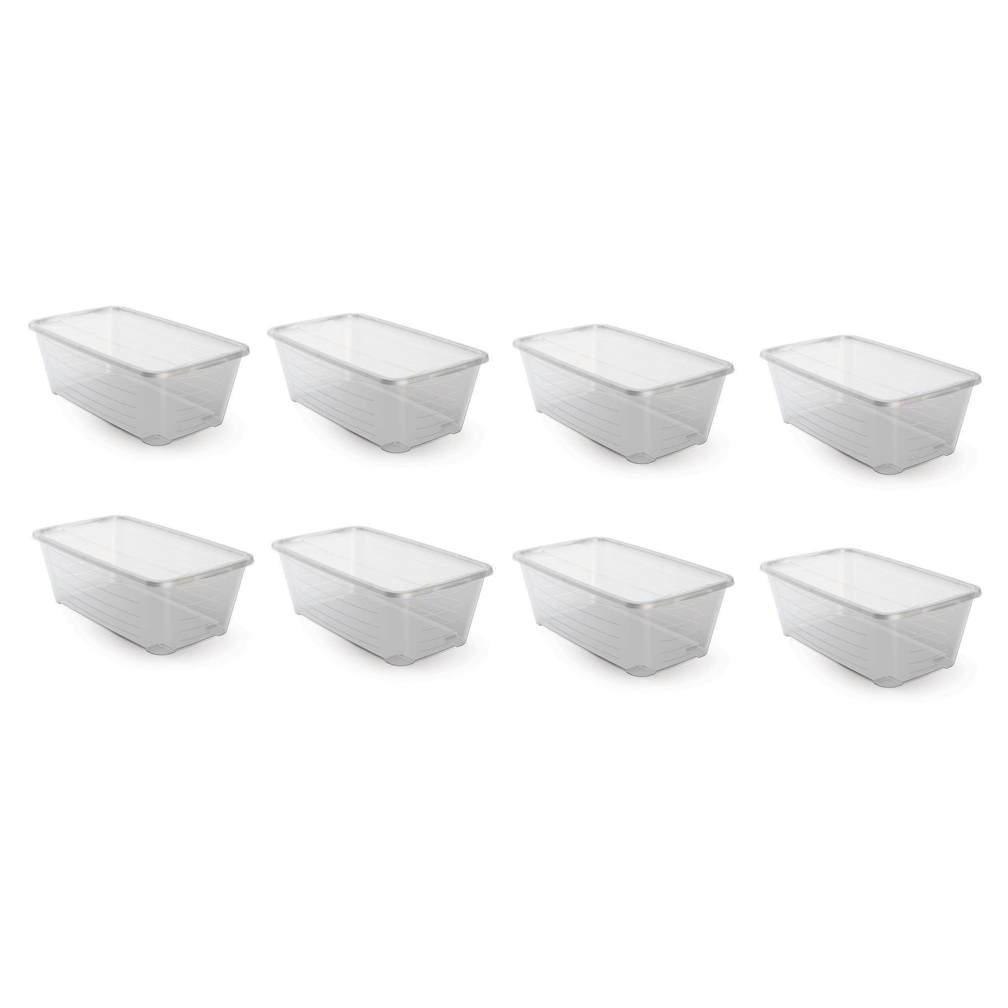 Life Story Stackable Clear Plastic Shoe Box Container, 6 Quart Storage ...