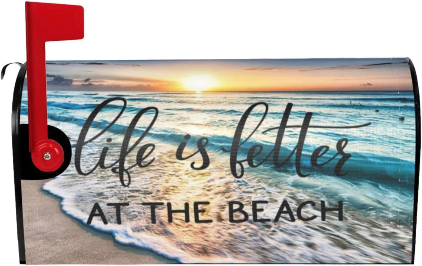 Life Sunrise Better Beach Nautical Mailbox Magnetic Post Mailbox Cover ...