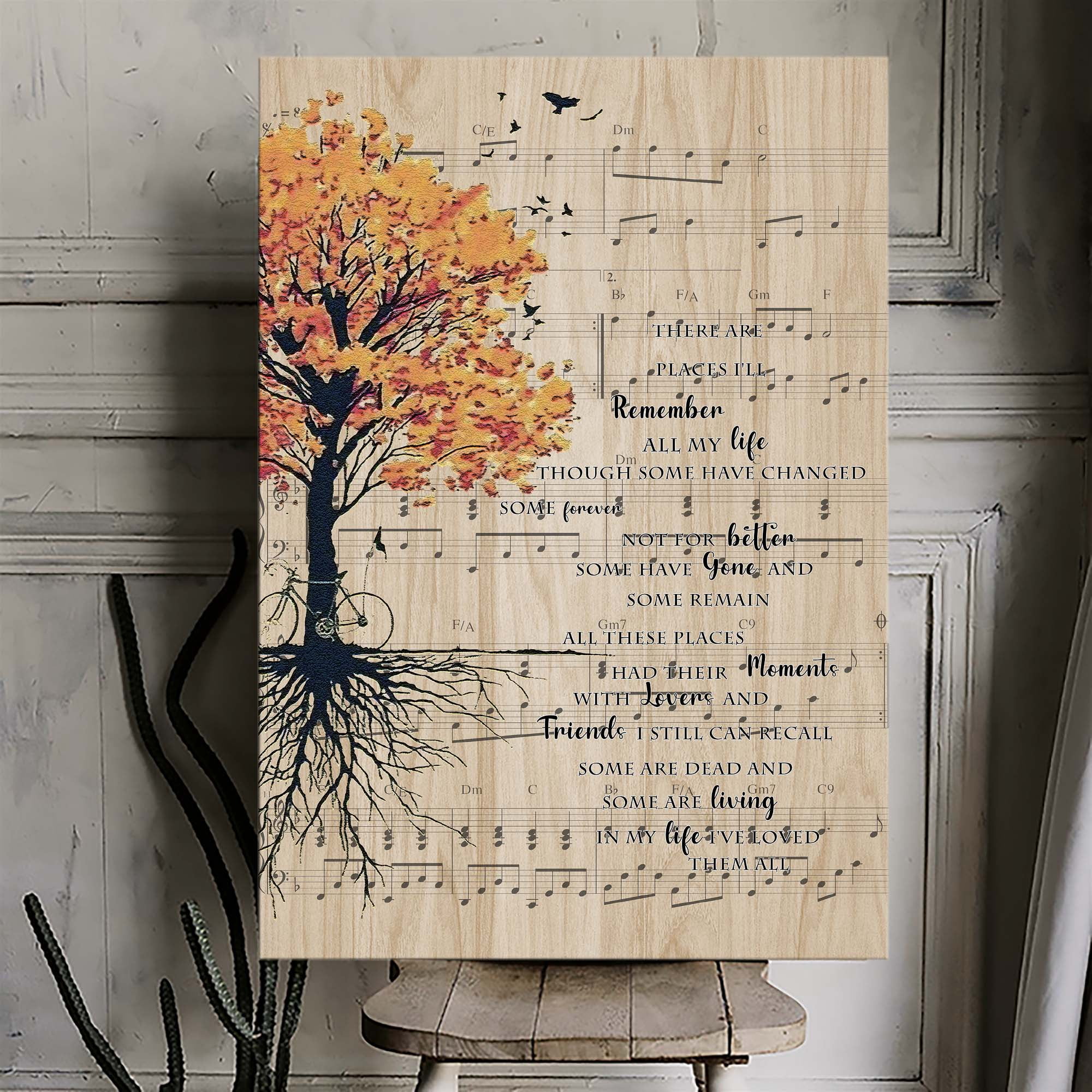 In My Life Tree Canvas Wall Art – Inspirational Beatles Lyric Print ...