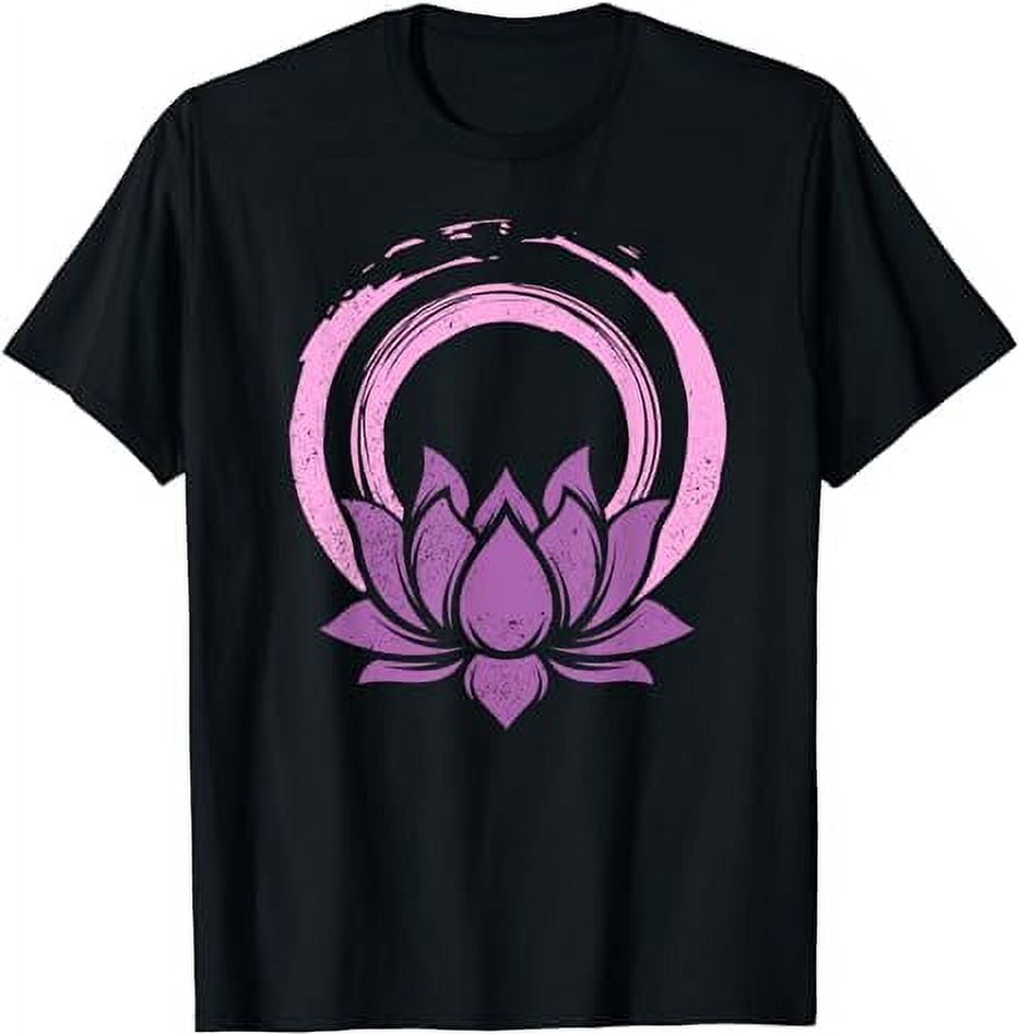 Life Tree Lotus Mindfulness Spiritual Japanese Zen Circle T-Shirt ...