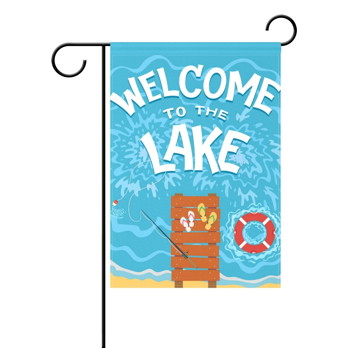 Life Welcome to The Lake Hello Summer Decorative Garden Yard Flag ...