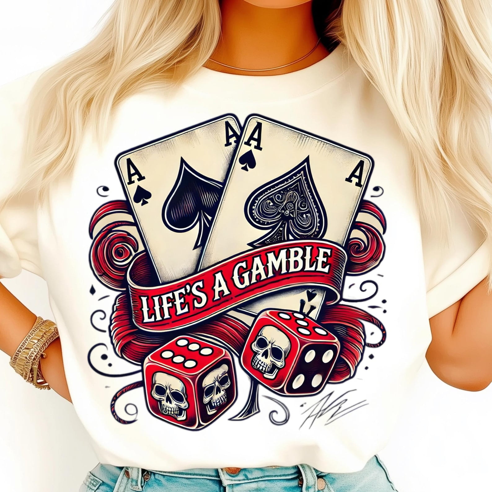 Life a Gamble Shirt, Vintage Playing Cards Shirt, Dice Shirt, Edgy ...