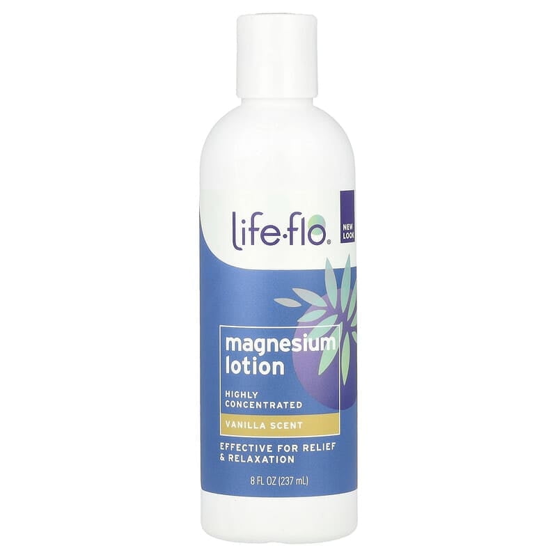 Life-flo, Magnesium Lotion, Vanilla, 8 fl oz (237 ml) Pack of 3 ...