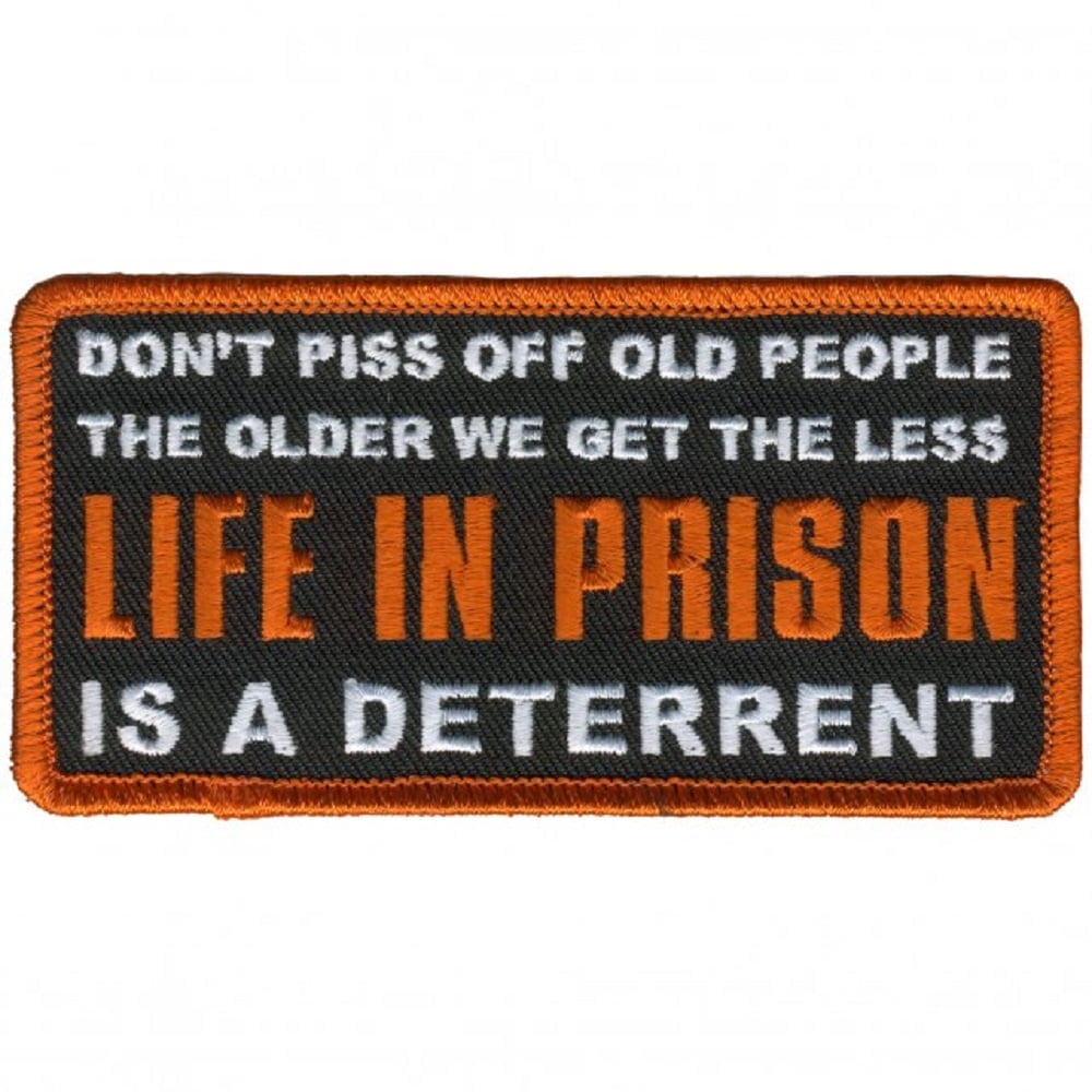 Life in Prison, is a Deterrent, High Thread Embroidered Iron-on/Sew-on ...