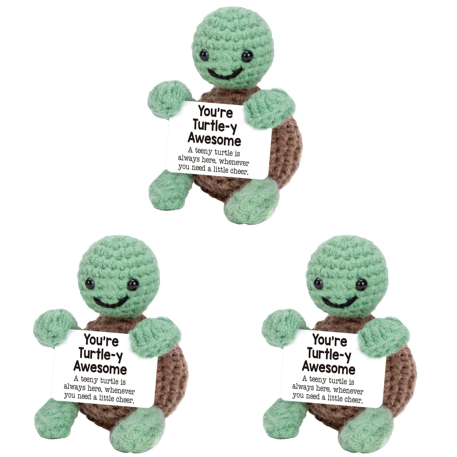 Life inAI 3PCS Mini Funny Positive Turtle Items. Small Handmade Crochet ...