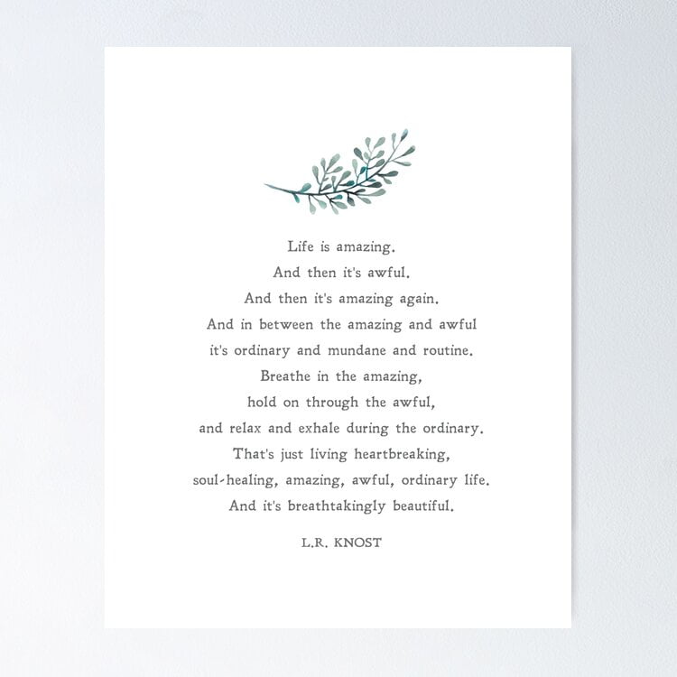 Life is Amazing | L.R. Knost | Poem | Literature | Motivation ...