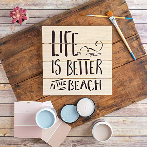 Life is Better Beach Stencil - Sand Stencil, Waves Stencil, Beach ...