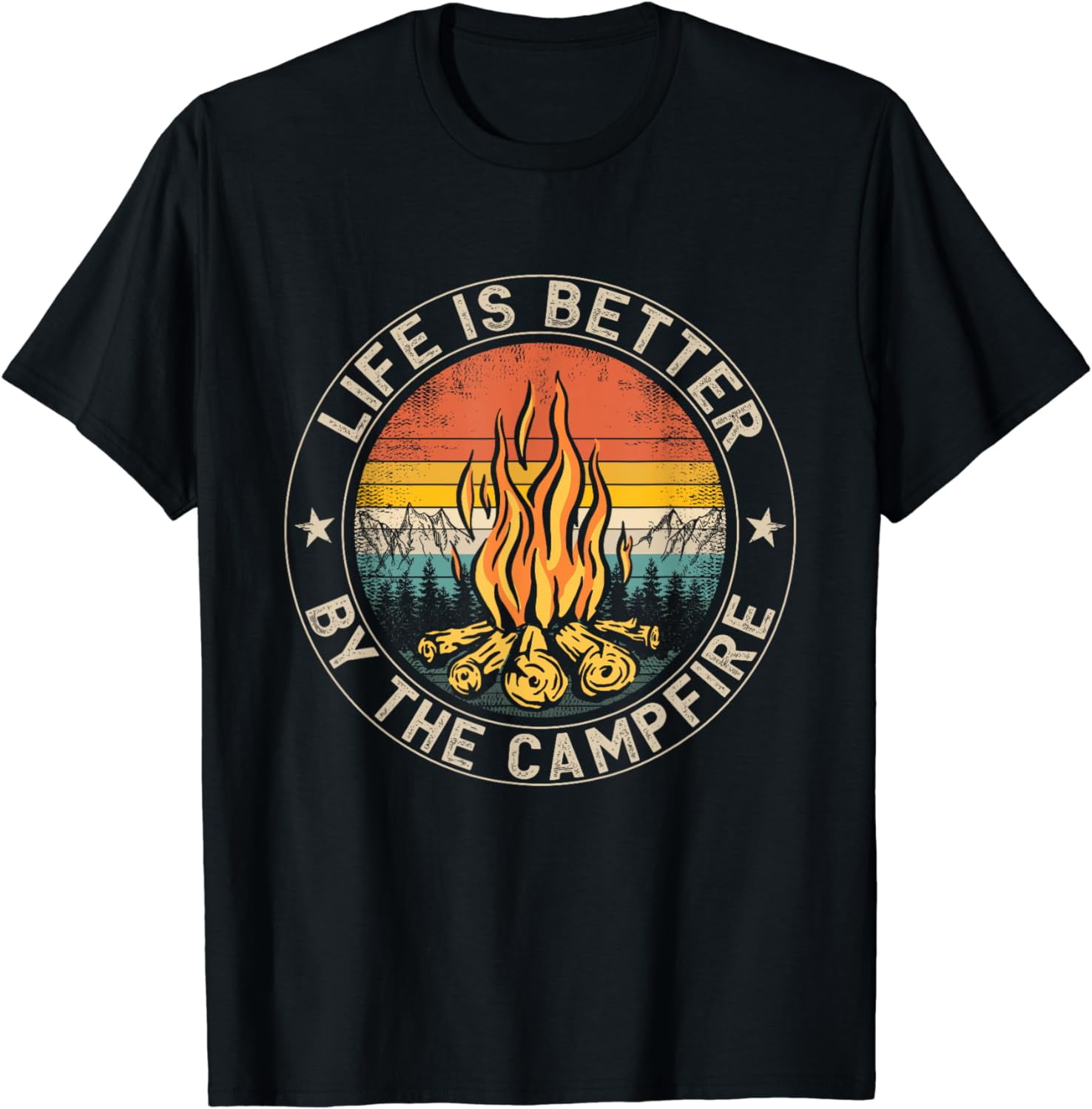 Life is Better By The Campfire Camping Campfire T-Shirt - Walmart.com