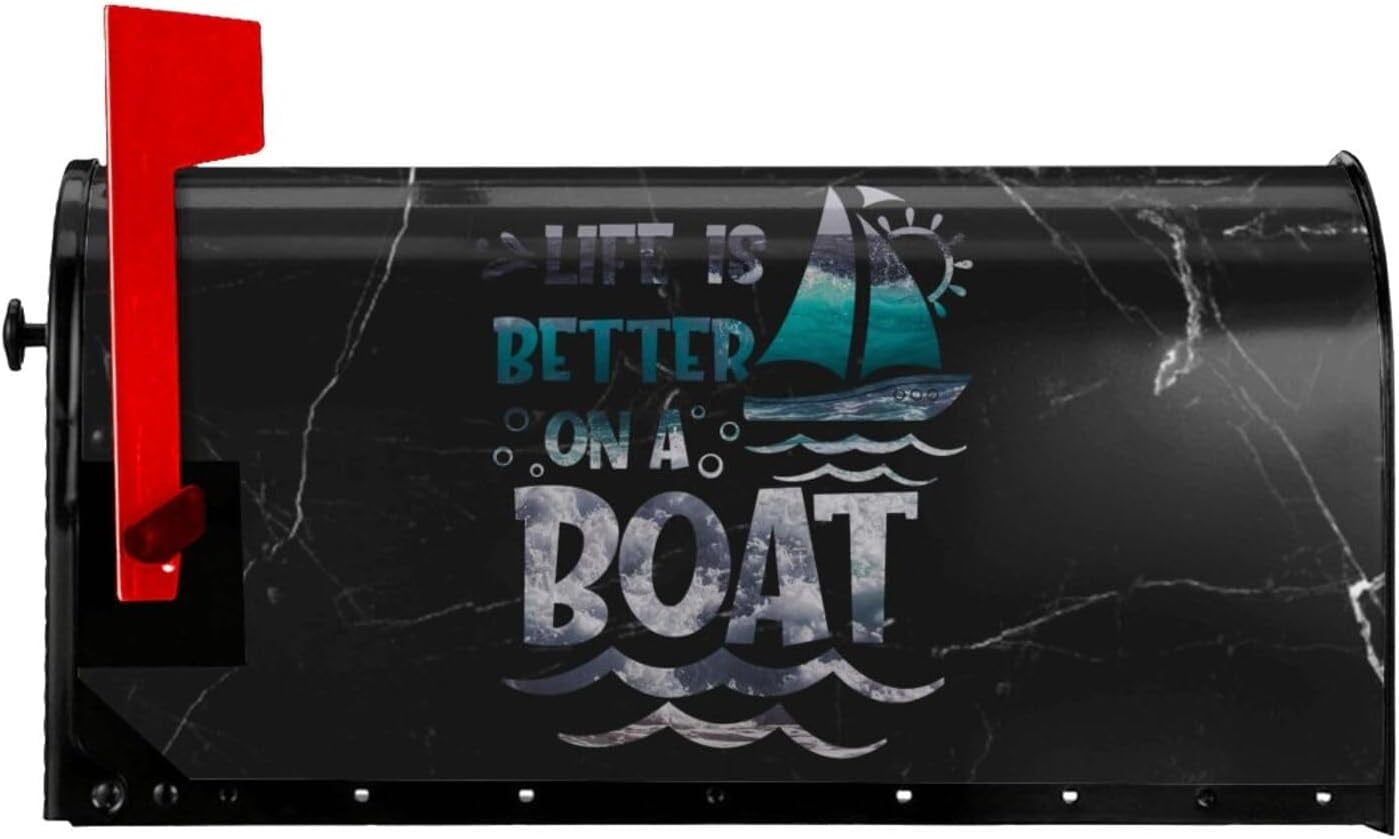 Life is Better On A Boat Mailbox Cover Magnetic Outdoor Decorative ...