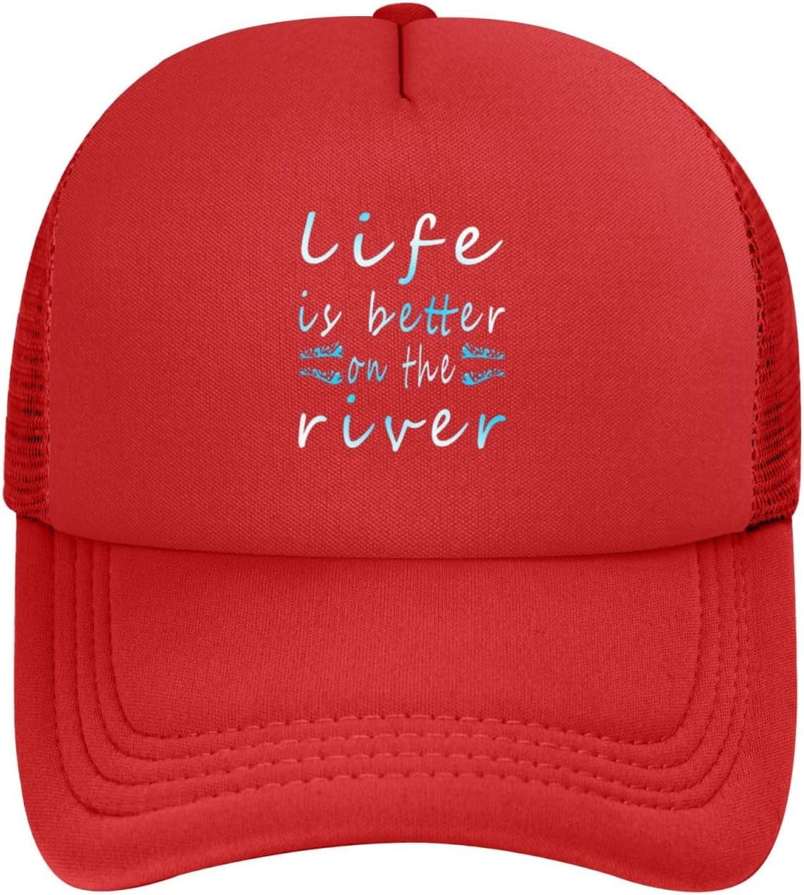 Life is Better On The River Trucker Hat High Crown Mesh Back Trucker ...