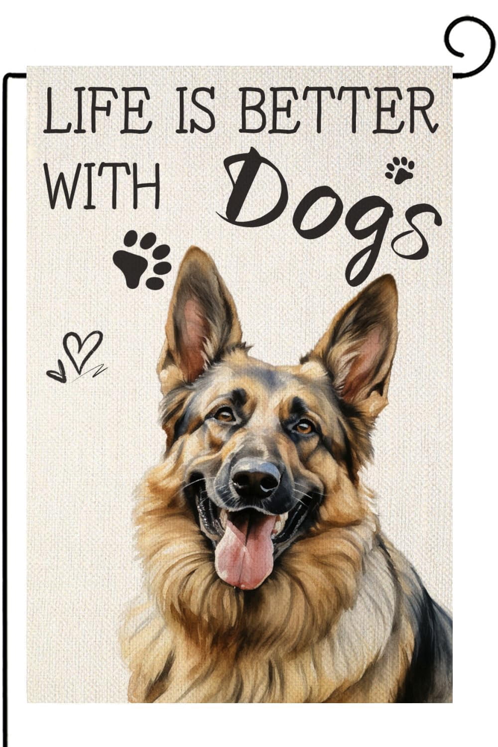Life is Better With Dogs German Shepherd Garden Flag Double Sided ...