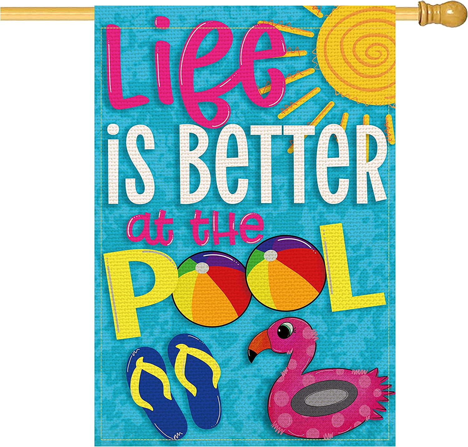 Life is Better at the Pool Garden Flag 28 x 40 Large House Flag ...