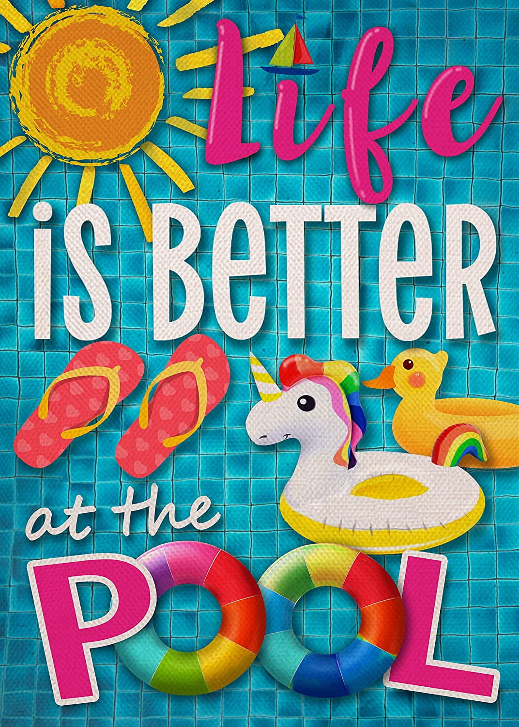 Life is Better at the Pool Summer Beach Decorative Garden Flag ...