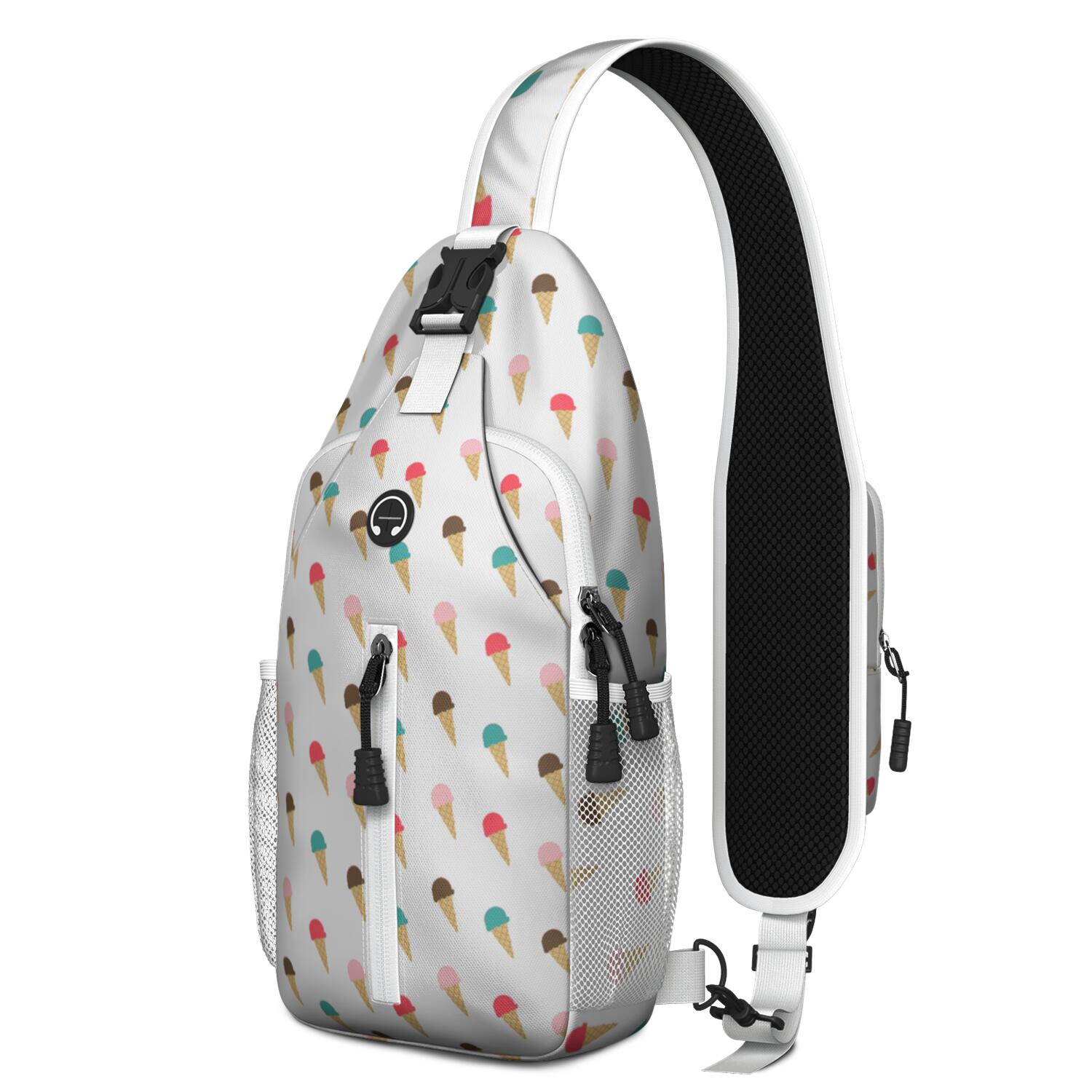 Life is Better with Ice Cream Sling Backpack, Cute Hand Drawn Frozen ...