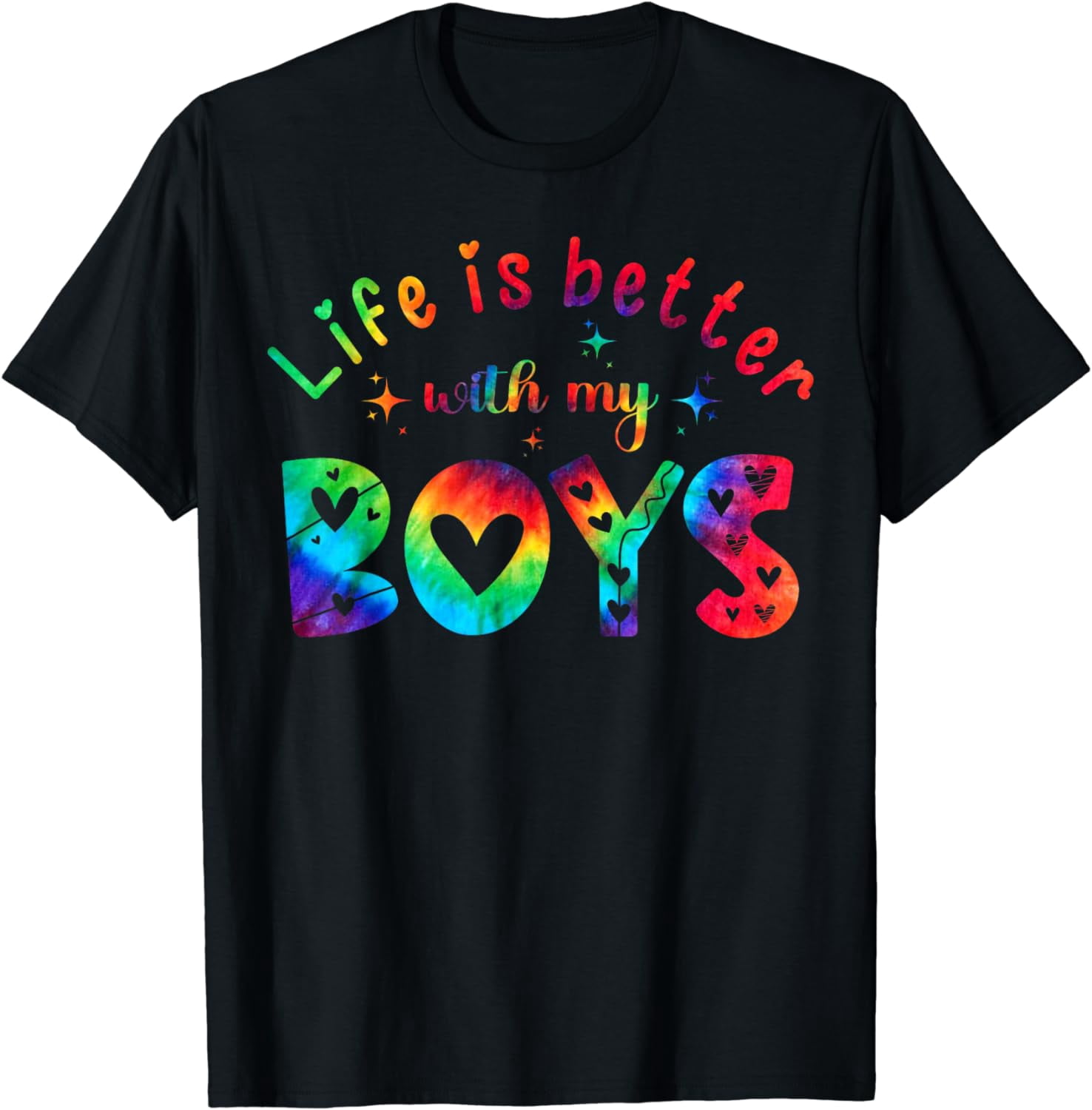 Life is Better with My Boys Mom Of Boys Gifts Tie Dye T-Shirt - Walmart.com