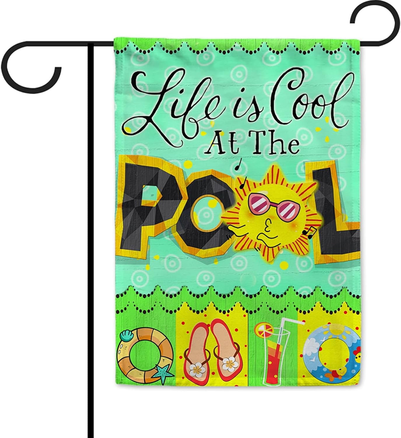 Life is Cool at the Pool Garden Flag Welcome Summer Holiday Sun ...