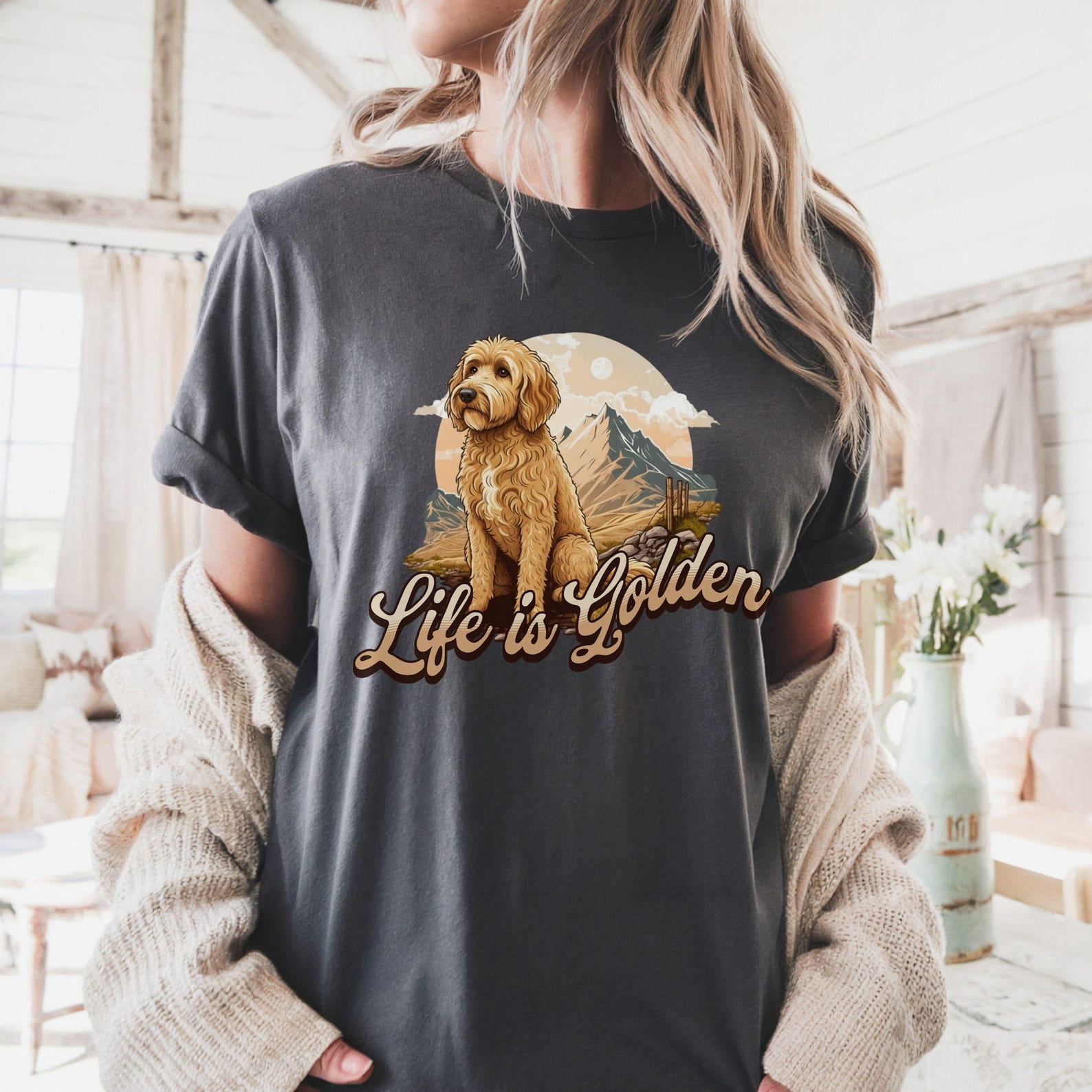 Life is Golden shirt, Golden doodle shirt, Doodle shirt, Unisex Cotton ...