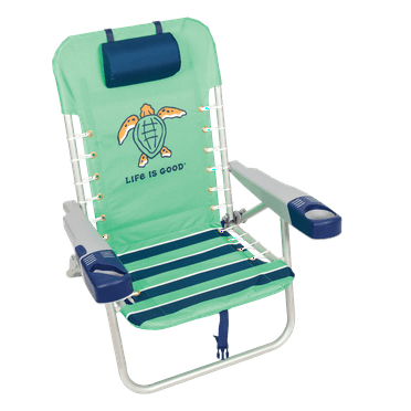 Homevative Tall Folding Backpack Beach Chair with Towel Bar, High Tide ...