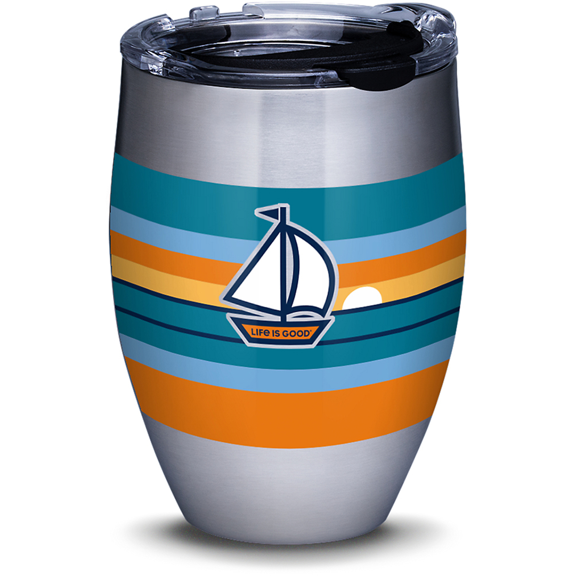 Life is Good Sailboat Sunset 12 oz Stainless Steel Tumbler with lid ...